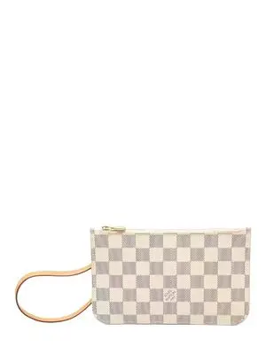 LOUIS VUITTON 2016 Damier Azur Neverfull Pm Pouch - White
