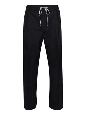 MAISON MARGIELA Pinstripe Drawstring Trousers - Blue