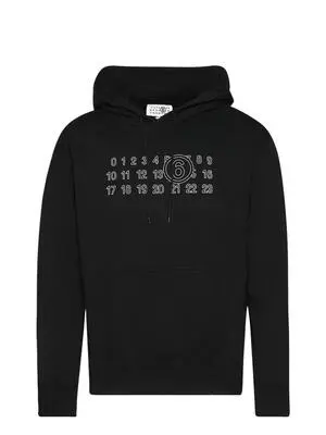 MAISON MARGIELA Hooded Sweatshirt With Numeric Logo - Black