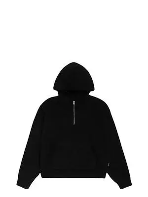 StÜssy Quarter Zip Knit Hoodie - Black