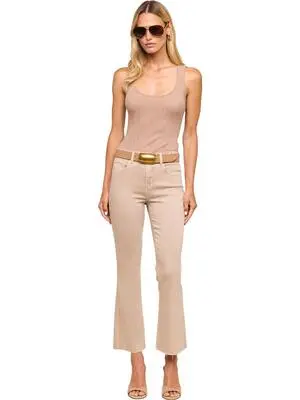 L'Agence Kendra Cropped Flare Jean Biscuit