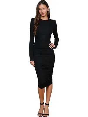 L'Agence Paityn Shirred Dress - Black
