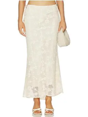 KULANI KINIS Lace Side Tie Maxi Skirt - Ivory