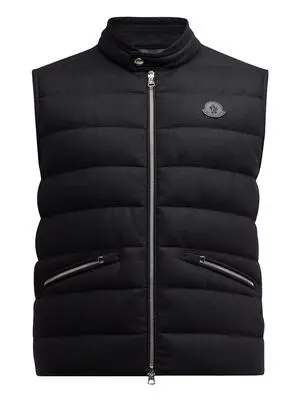 Moncler Gallienne Cashmere-blend Down Vest - Black