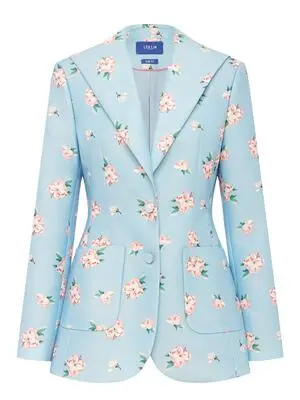 LEO LIN Brynn Floral-print Blazer - Light Blue