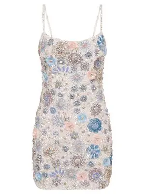 Rachel Gilbert Rachel Gilbert Francesca Beaded Tulle Mini Dress Ivory