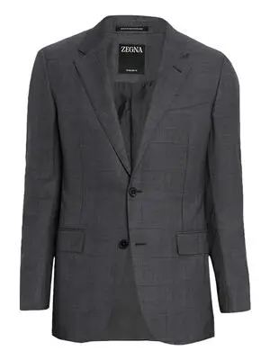 Zegna Tonal Plaid 15milmil15 Wool Suit Gray