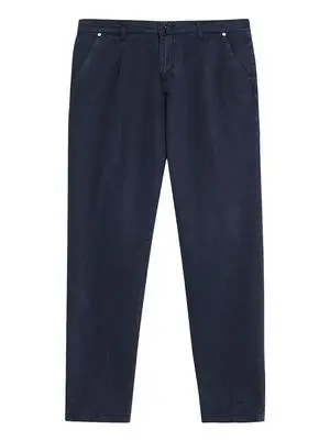 Kiton Straight Fit Flat-front Trousers - Blue