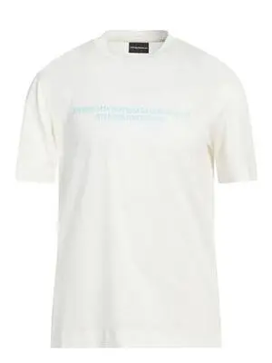 Emporio Armani T-shirt Military Size Lyocell, Cotton - White