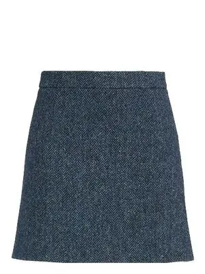 Paul & Joe Mini Flared Virgin Wool Skirt - Navy