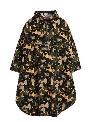 Iceberg Cotton Camouflage-print Hooded Cape - Black