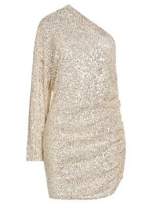 IN THE MOOD FOR LOVE Mini Sequinned Dress - Beige