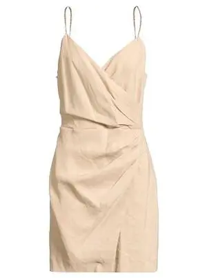 Maje Mini Flared Wrap Dress - Beige