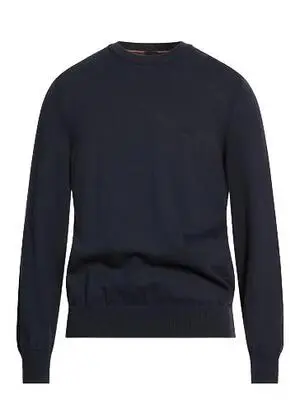 BOSS Solid Cotton Blend Sweater - Navy