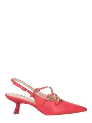 OVYE Leather Slingback Pumps - Red