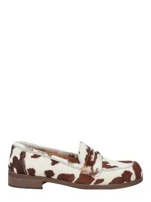 OVYE Animal Print Calf Hair Penny Loafers