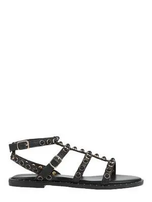 OVYE Leather Gladiator Sandals - Black