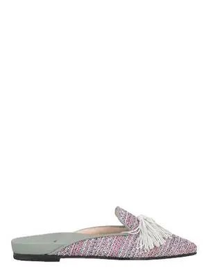 OVYE Tweed Mules With Tassels - Pink