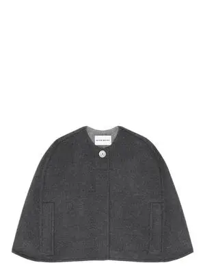 Givenchy Wool And Cashmere Cropped Cape - Dark Grey/grey
