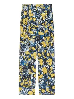 Givenchy Floral Print Viscose Pyjama Pants - Blue/yellow