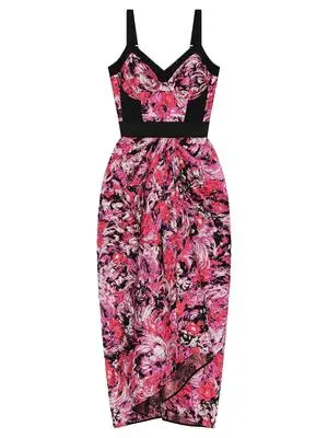 Givenchy Floral Jacquard Midi Dress - Red/pink
