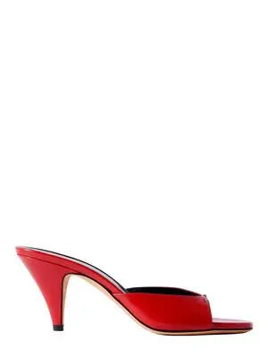 JUDE Haze Leather Mules - Red