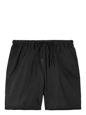 DEIJI STUDIOS Flounce Ruffled Cotton-poplin Shorts - Black