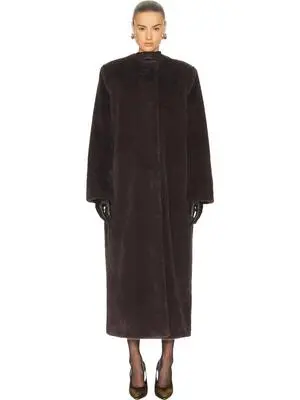 SRG Liv Faux Fur Coat - Chocolate