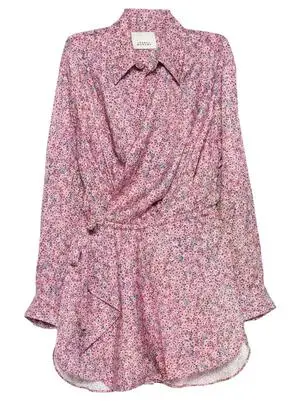 Isabel Marant Harmony Floral Mini Dress - Pink
