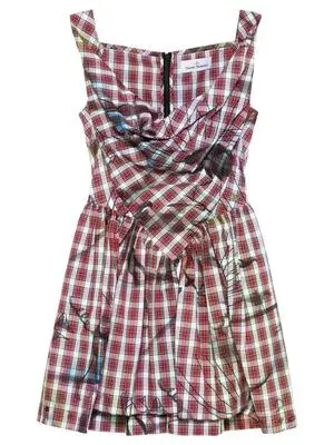 VIVIENNE WESTWOOD Plaid Draped Mini Dress - Red