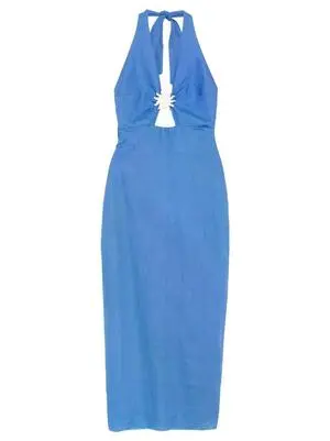 CALA DE LA CRUZ Orly Halterneck Cut-out Midi Dress - Blue