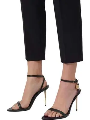 TOM FORD Pointed-toe Padlock Heeled Sandals - Black