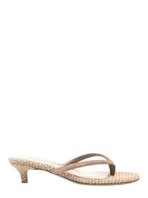 GIANVITO ROSSI Calypso Raffia Sandals - Neutrals