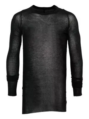 Rick Owens Long-sleeved Stripped T-shirt - Black