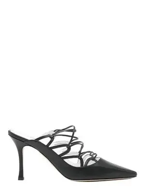 Manolo Blahnik Netas Strappy Mules - Black