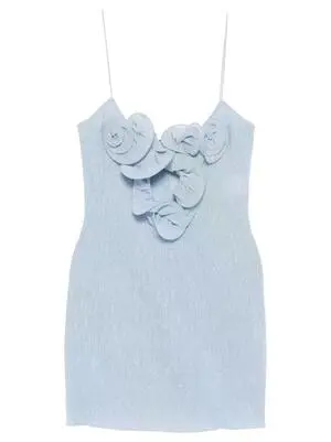 Magda Butrym Floral-appliqué Mini Dress - Blue