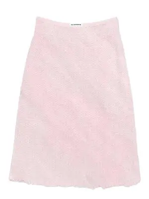 JIL SANDER A-line Midi Skirt With Frayed Hem - Pink