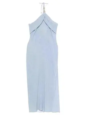Magda Butrym Halterneck Draped Midi Dress - Blue