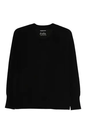 PUROTATTO V-neck Cashmere Sweater - Black