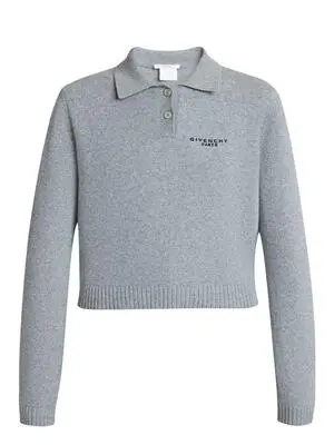Givenchy Logo Embroidered Wool-cashmere Polo Sweater - 050-light
