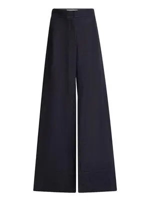 Lafayette 148 New York Charles Wide-Leg Twill Pants Dkblue