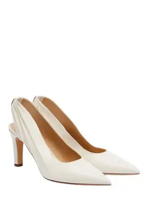 Gabriela Hearst Amari 90 Leather Slingback Pumps - White