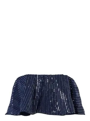 ADRIANA DEGREAS Sequined Cropped Top - Blue