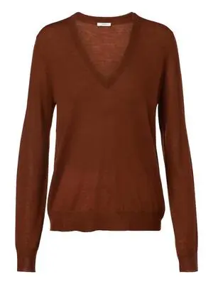 JOSEPH Cashmere V-neck Sweater - Brown