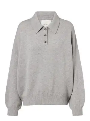 LISA YANG Cashmere Polo Sweater - Grey