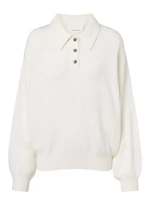 LISA YANG Cashmere Polo Sweater - White