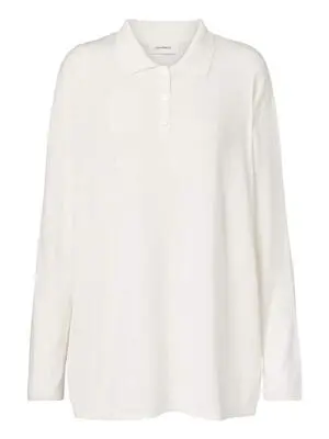 LISA YANG Caisa Cotton And Cashmere Polo Sweater - White