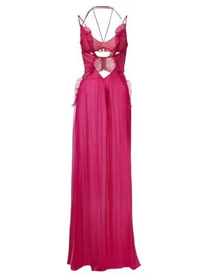 NENSI DOJAKA Semi-sheer Silk Gown - Pink