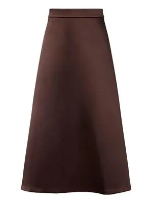 RÓHE Satin Midi Skirt - Brown
