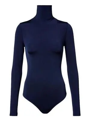 Wolford Colorado Turtleneck Bodysuit Blue